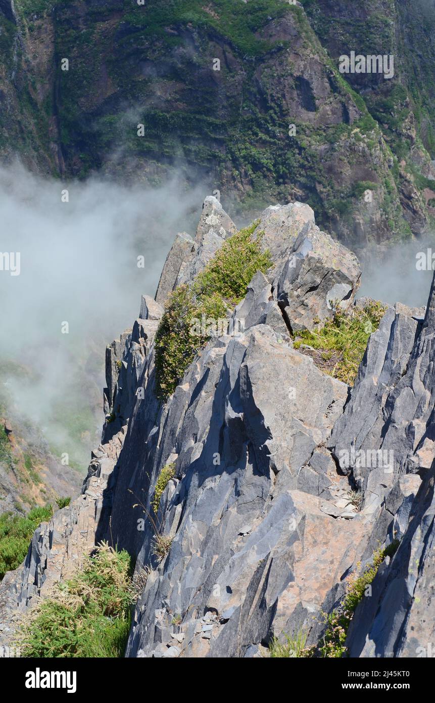 The rugged volcanic peaks of Madeira island, Portugal Stock Photo - Alamy