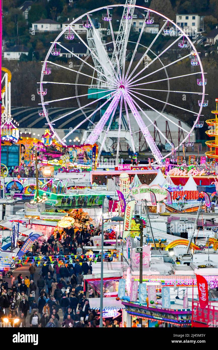Rouen (Normandy, northern France): travelling funfair of Saint-Roman ...