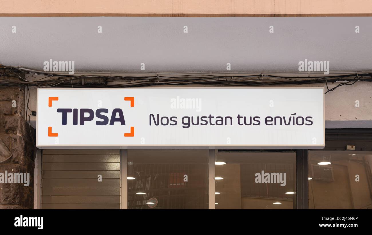 VALENCIA, SPAIN - APRIL 07, 2022: Tipsa is a Spanish logistics company ...