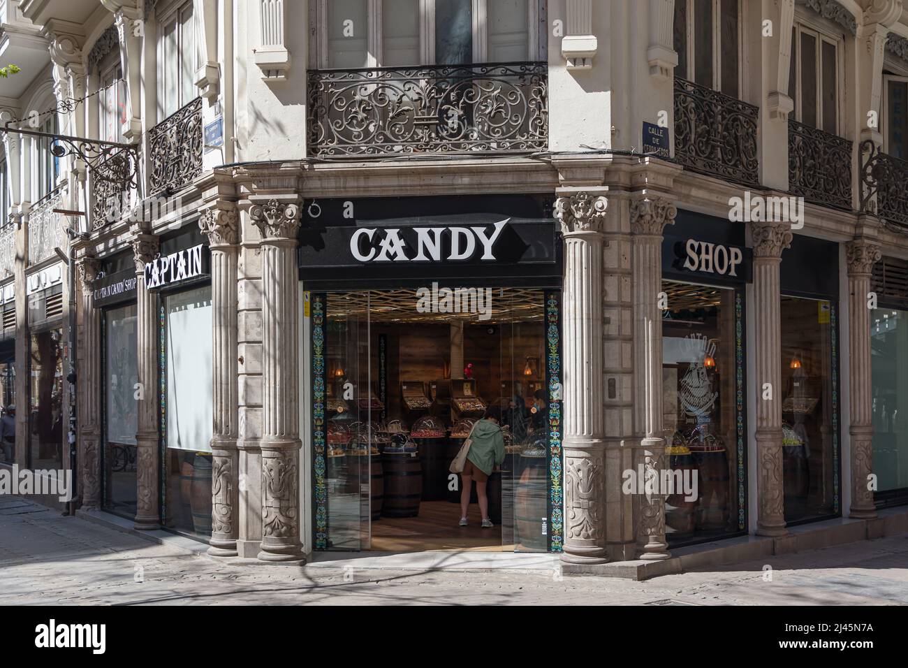 VALENCIA, SPAIN - APRIL 07, 2022: Captain Candy Shop is a new themed ...