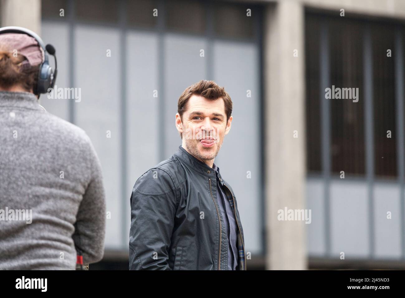 Darlington, UK. 12th April 2022. The TV drama, Vera, was filming in the ...