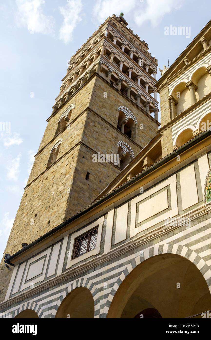 Exterior of historic cathedral of Pistoia, Tuscany, Italy Stock Photo ...