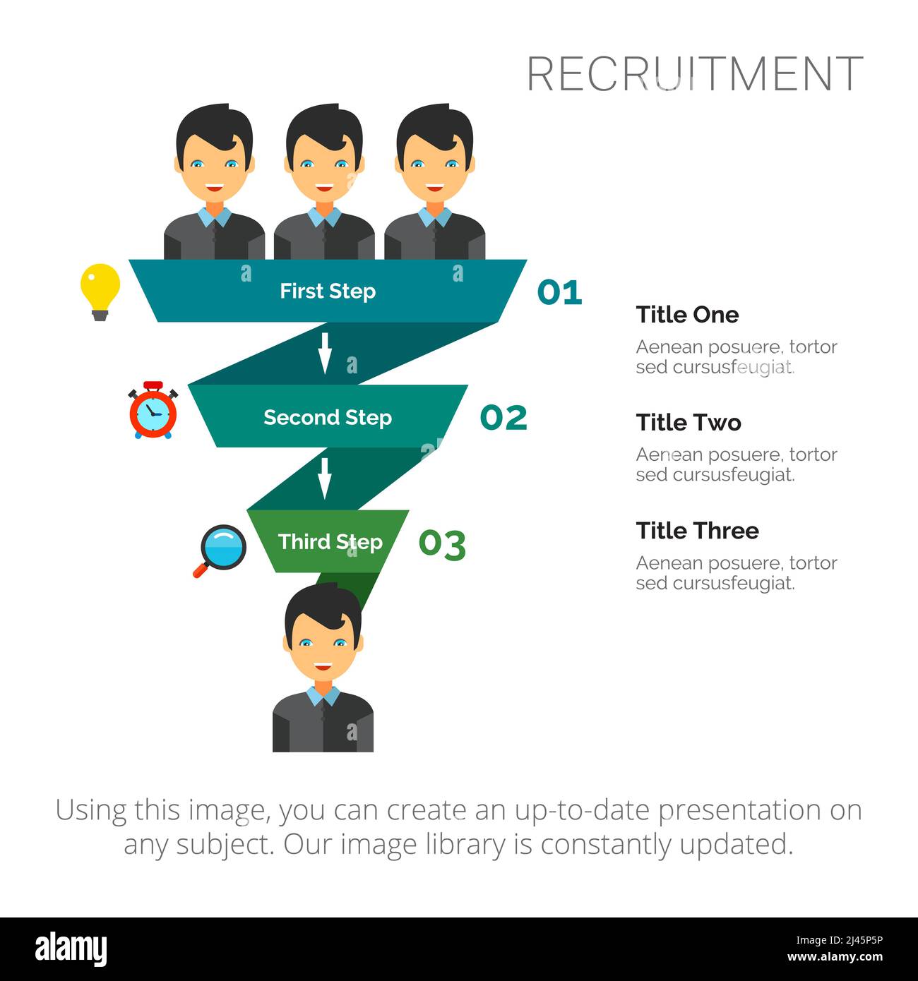 Step diagram with three elements. Process chart, funnel diagram ...