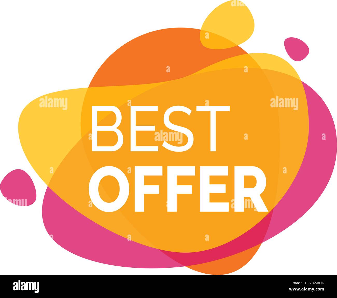 Best Offer lettering on paint blot. Typed text, calligraphy. For ...