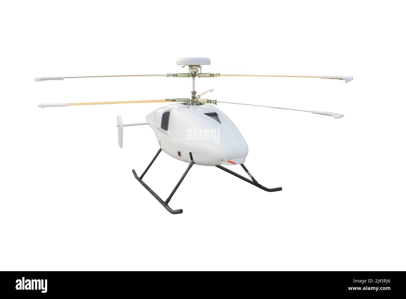 Unmanned drone helicopter skid landing gear chassis, isolated on white ...