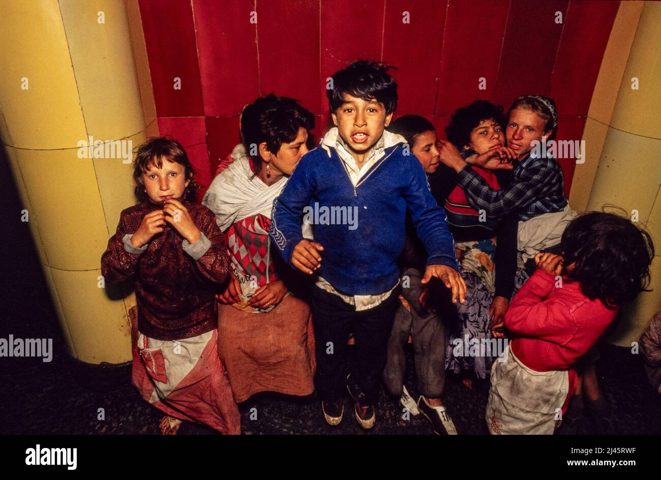 Gypsy children playing on the subway, Moscow, May 1990 Stock Photo - Alamy