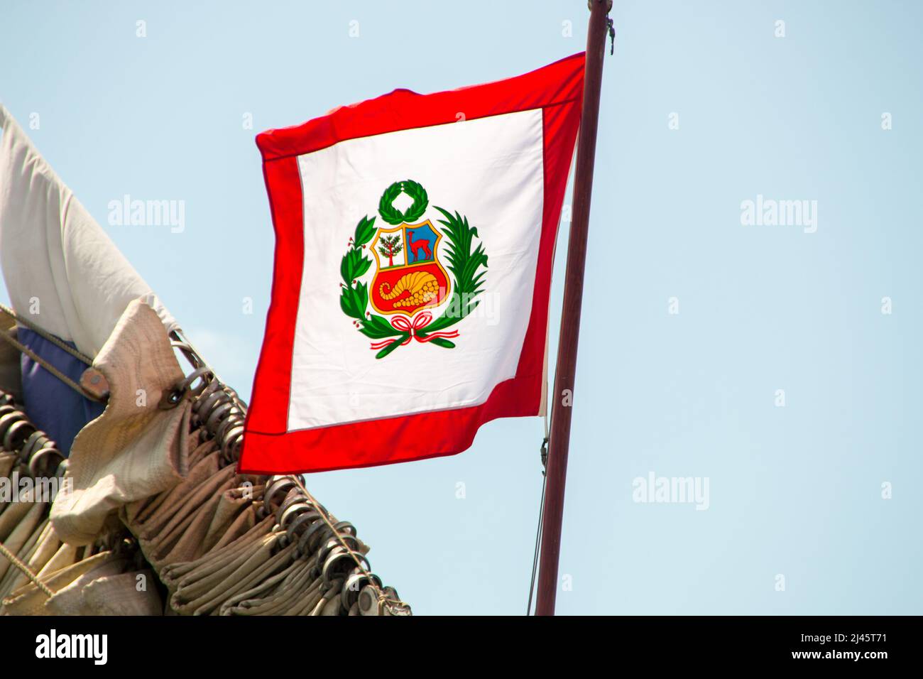 Peru flag outdoors in Rio de Janeiro, Brazil Stock Photo - Alamy