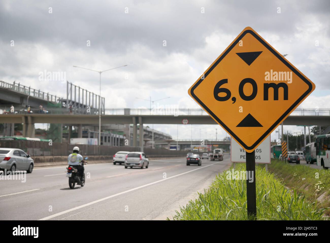salvador, bahia, brazil - april 11, 2022: traffic sign on highway BR ...