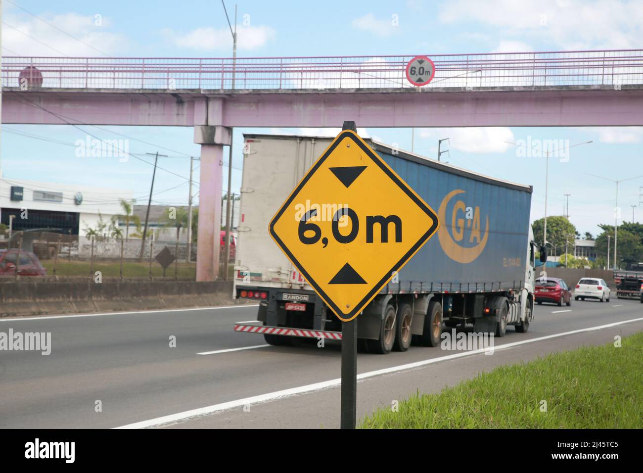 salvador, bahia, brazil - april 11, 2022: traffic sign on highway BR ...