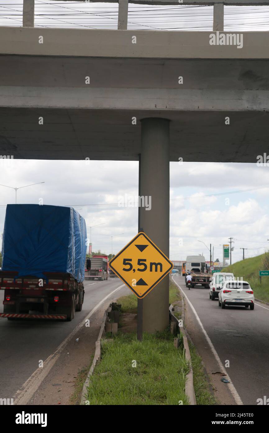 salvador, bahia, brazil - april 11, 2022: traffic sign indicates ...