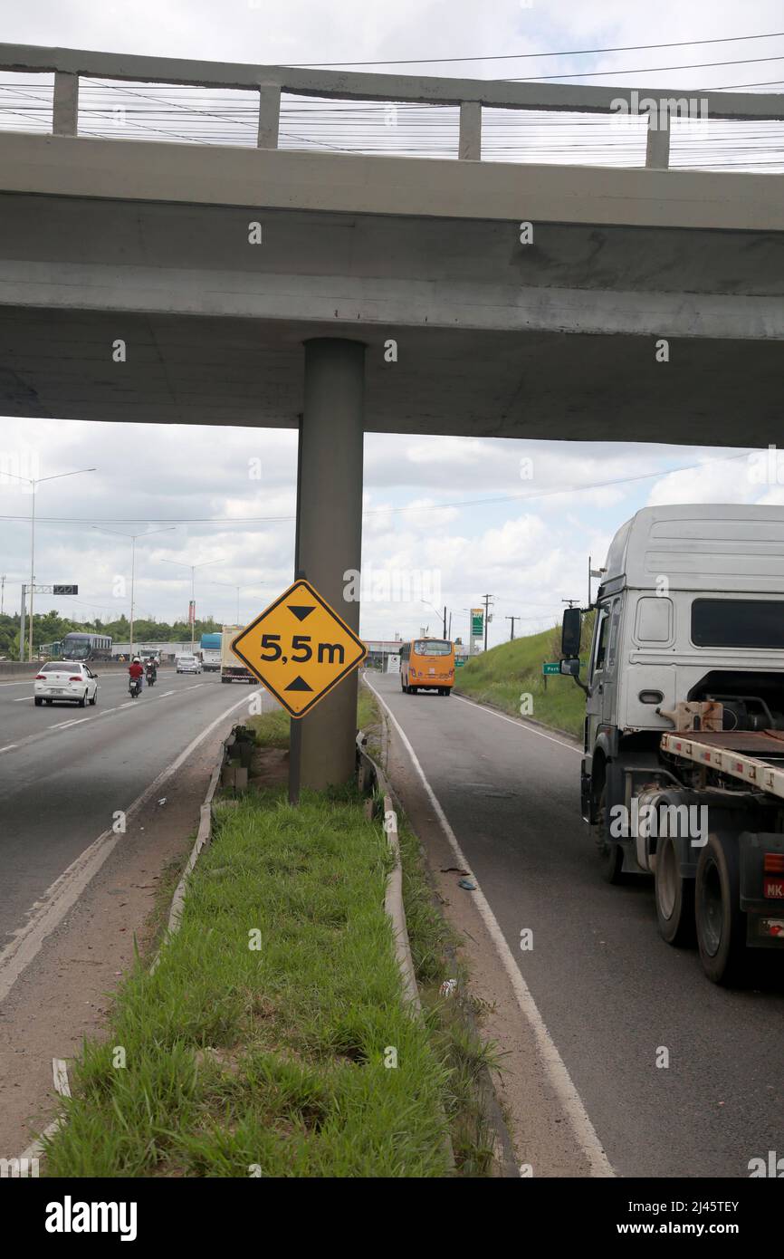salvador, bahia, brazil - april 11, 2022: traffic sign indicates ...