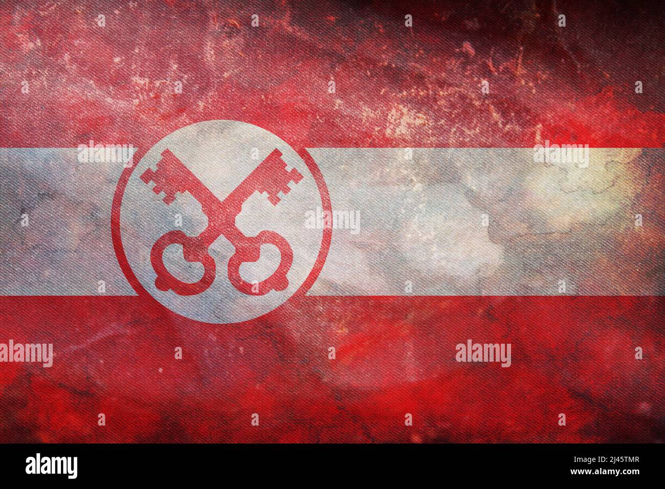 Top view of flag Leiden, Netherlands. retro flag with grunge texture ...