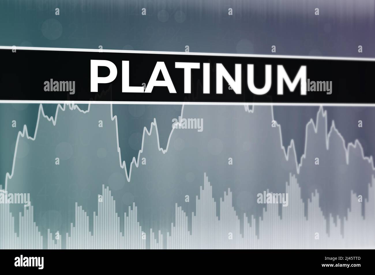 Price change on Platinum on gray finance background. 3D render, soft ...