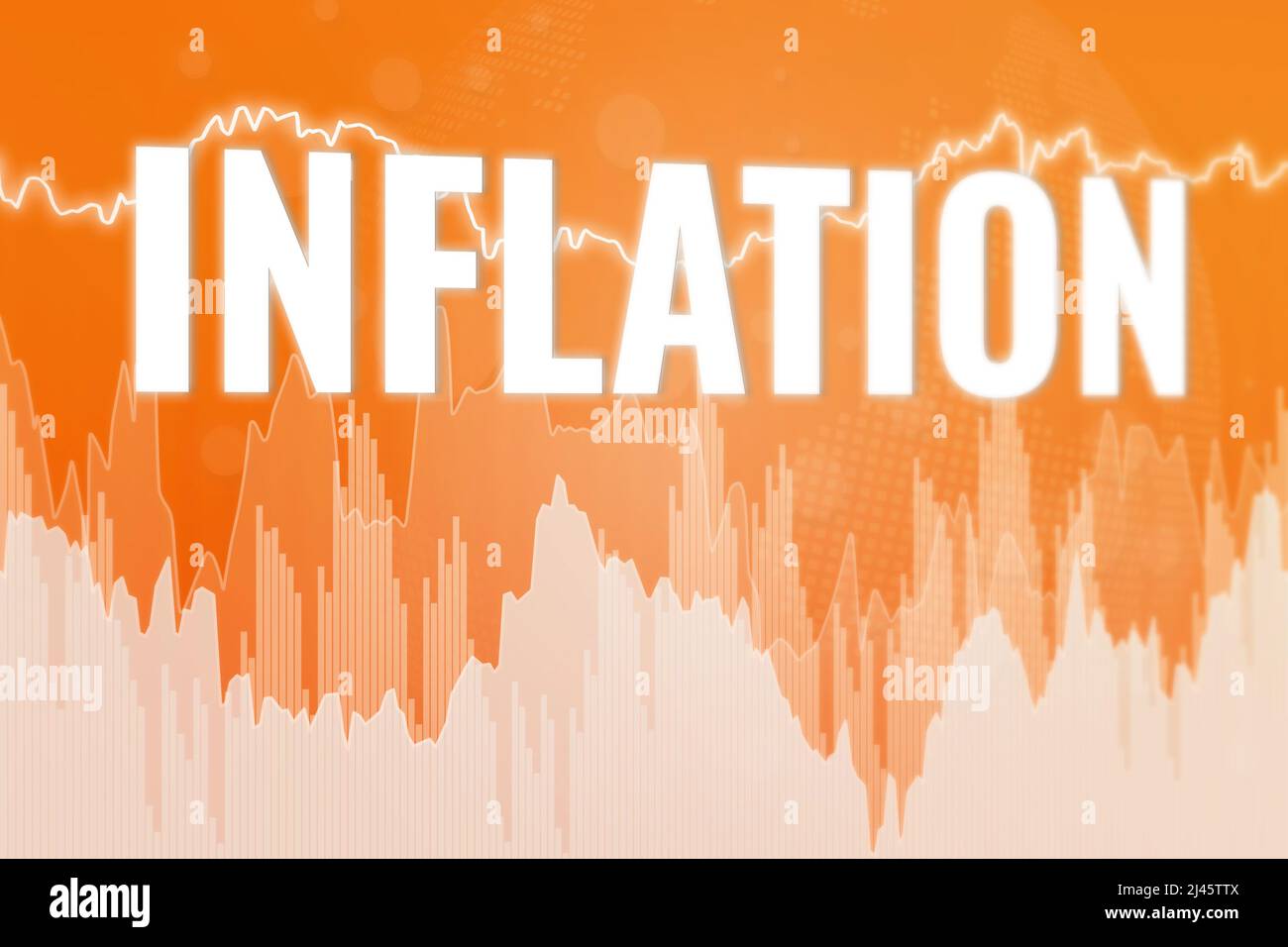 Word Inflation on yellow finance background. 3D render, soft focus ...
