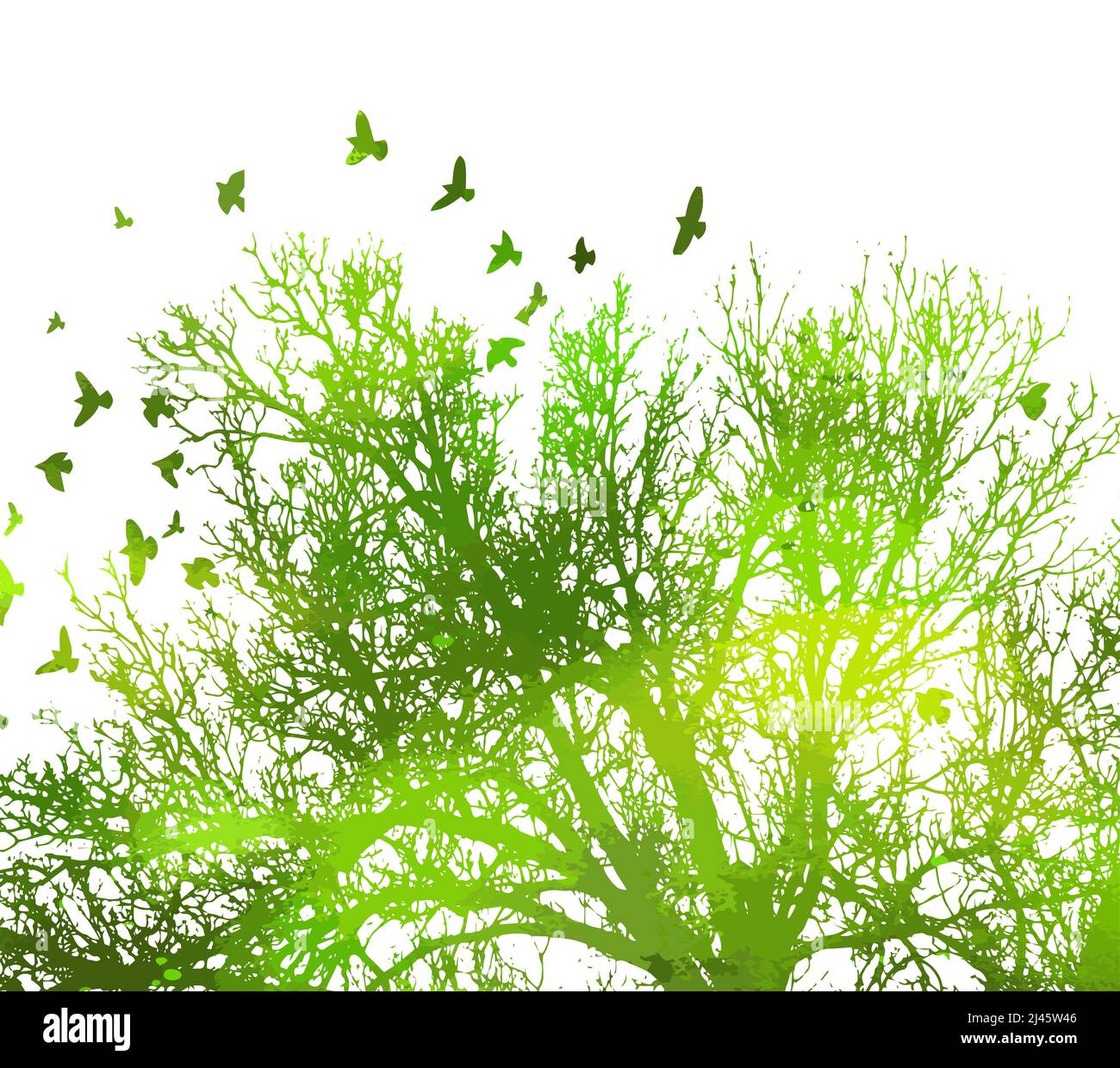 Multicolored silhouette of trees. Vector illustration Stock Vector ...