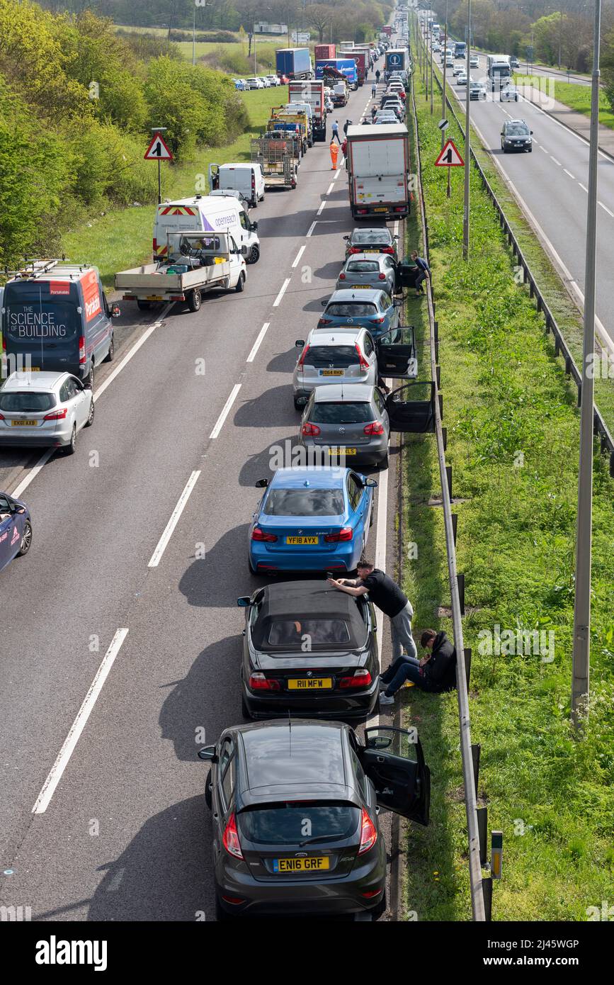 Brentwood, Essex, UK. 12th Apr, 2022. A crash involving a lorry has ...