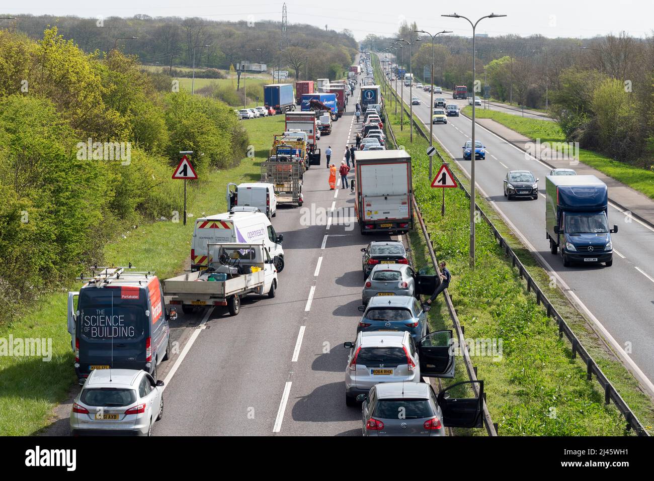 Queues of lorries hi-res stock photography and images - Alamy