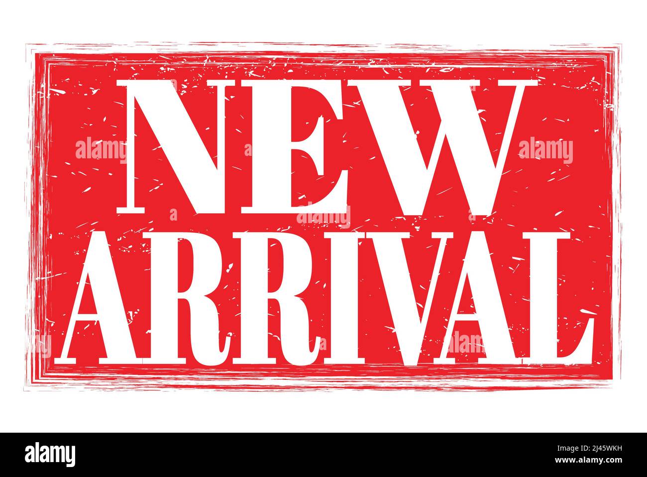 NEW ARRIVAL, words written on red grungy stamp sign Stock Photo - Alamy