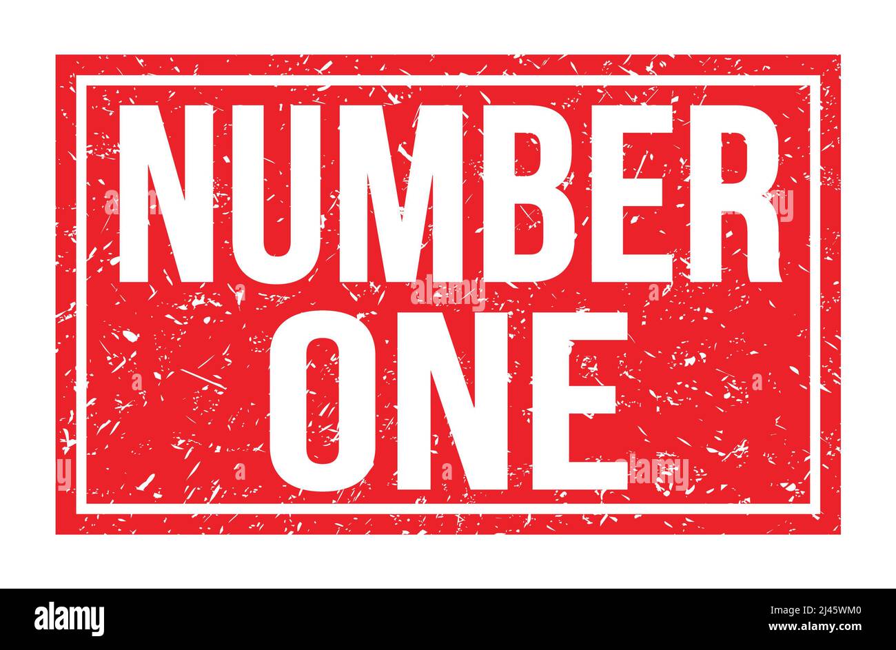 NUMBER ONE, words written on red rectangle stamp sign Stock Photo - Alamy