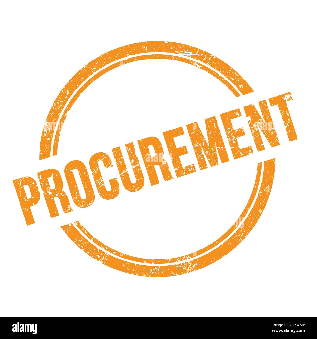 PROCUREMENT text written on orange grungy vintage round stamp Stock ...