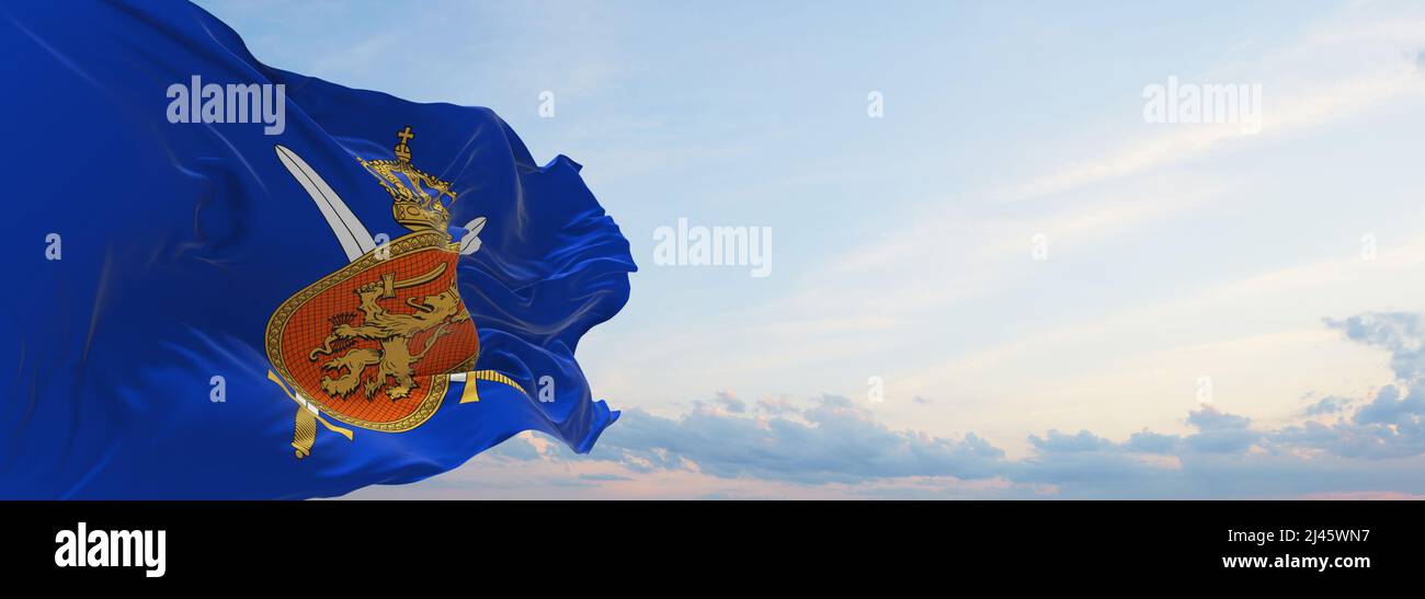 flag of the Royal Netherlands Army , Netherlands at cloudy sky ...