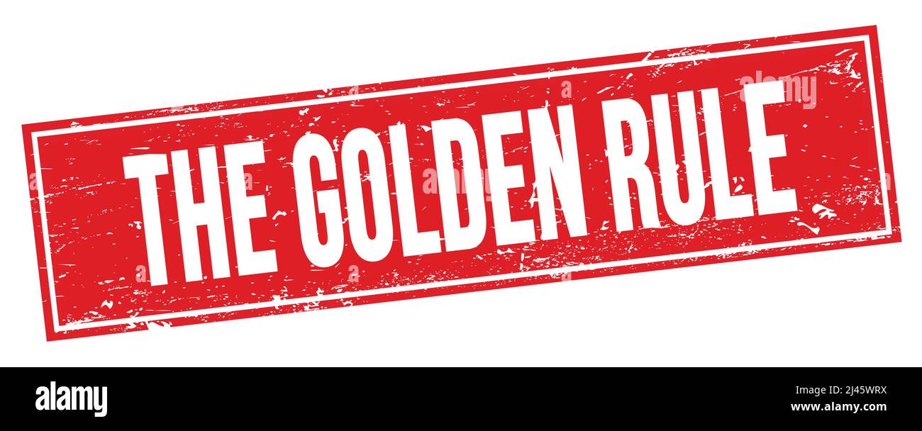 THE GOLDEN RULE text on red grungy rectangle stamp sign Stock Photo - Alamy