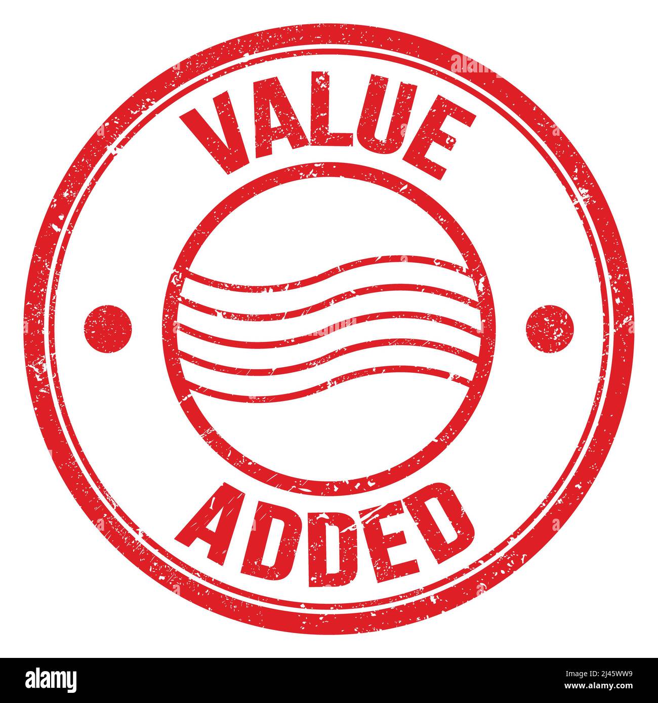 VALUE ADDED text written on red round postal stamp sign Stock Photo - Alamy