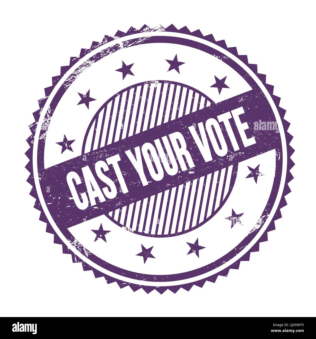 CAST YOUR VOTE text written on purple indigo grungy zig zag borders ...
