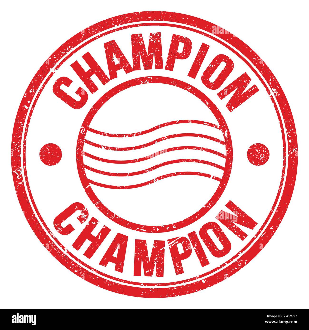 CHAMPION word written on red round postal stamp sign Stock Photo - Alamy