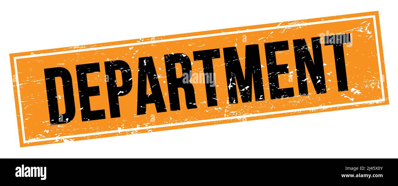 DEPARTMENT text on black orange grungy rectangle stamp sign Stock Photo ...