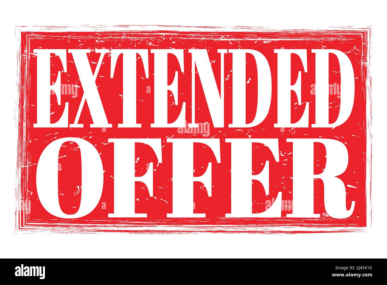 EXTENDED OFFER, words written on red grungy stamp sign Stock Photo - Alamy