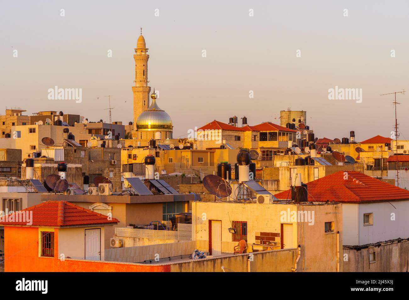 Tayibe, Israel - April 09, 2022: Sunset rooftop view of the ancient ...