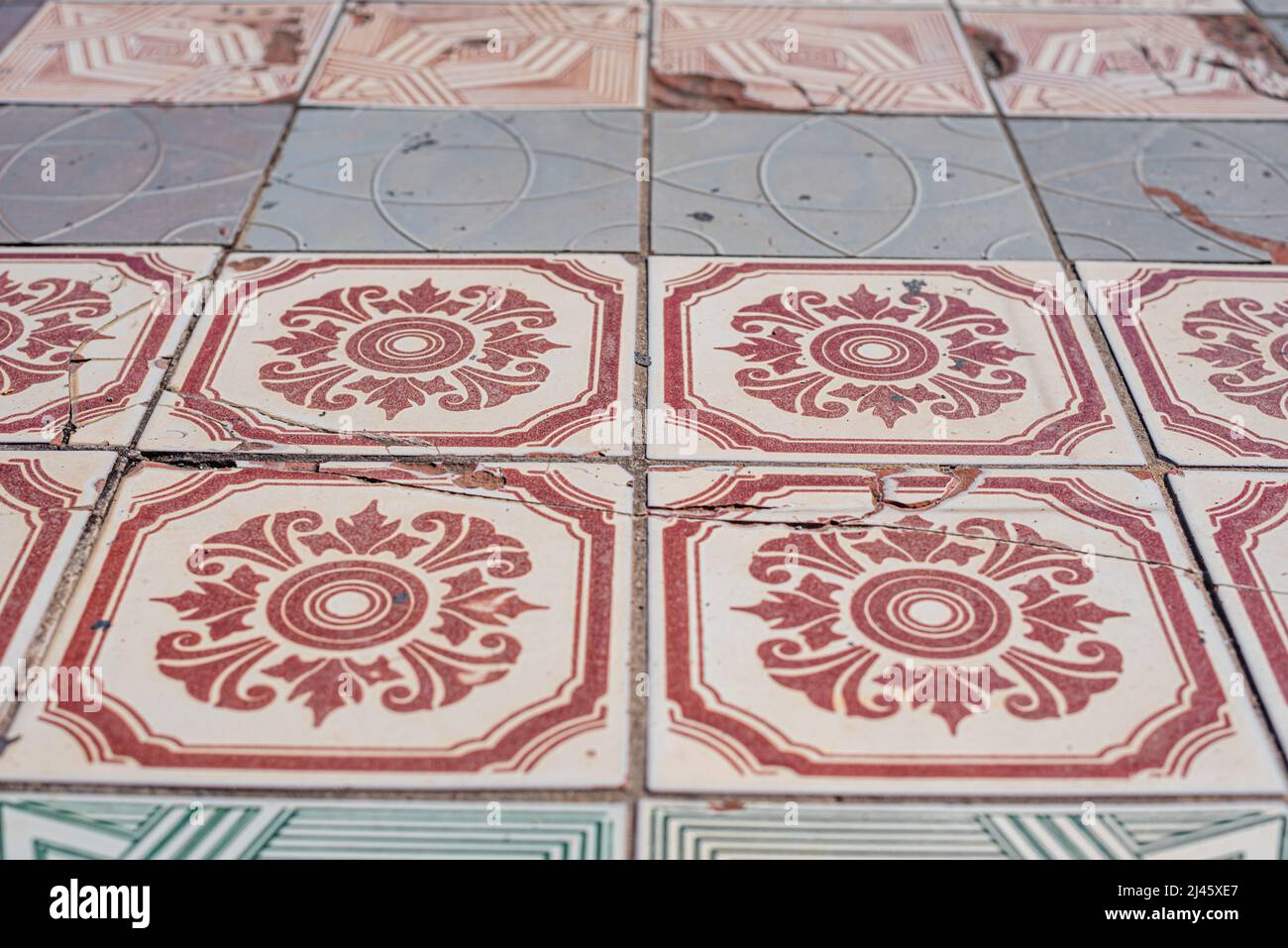 classic mosaic ceramic tile pattern vintage tiles background Stock ...