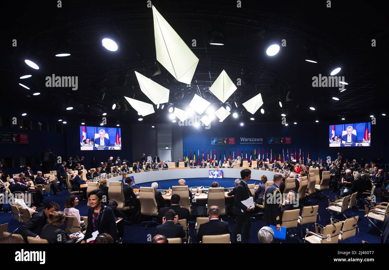 World leaders attend a meeting at the North Atlantic Treaty ...