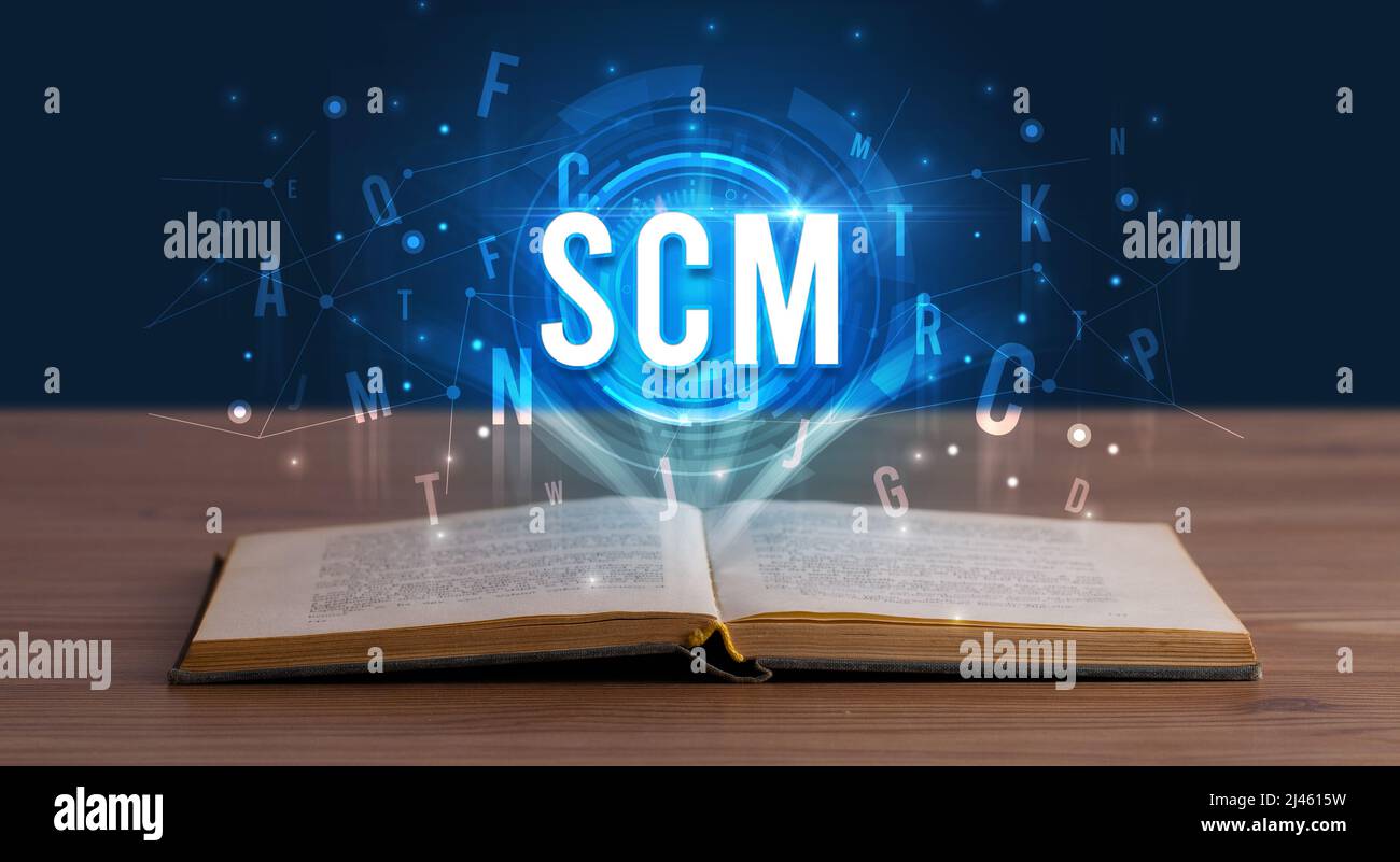Technology abbreviation coming out from an open book Stock Photo - Alamy