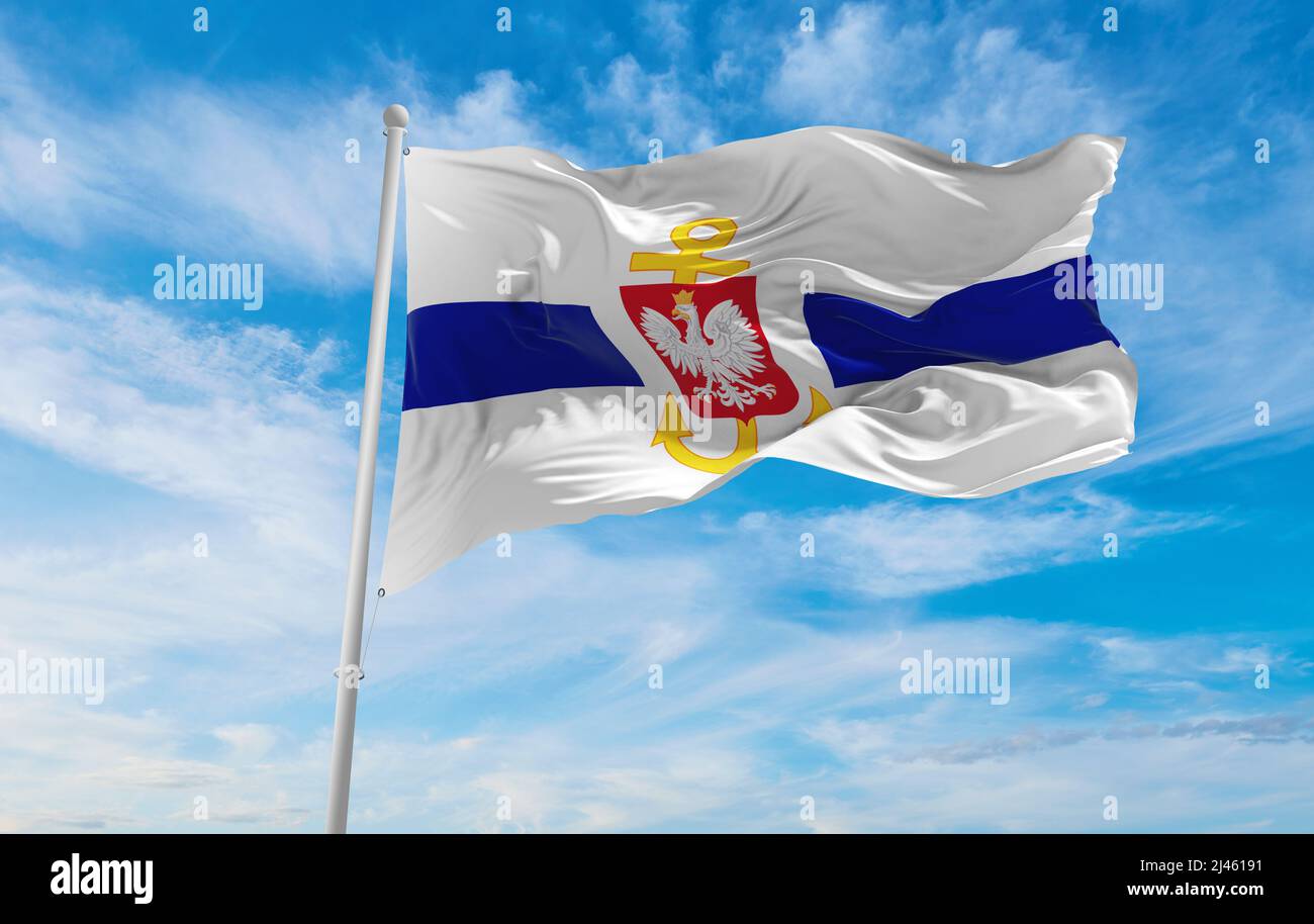 flag of Hydrographic survey and Maritime Office, service blue , Poland ...