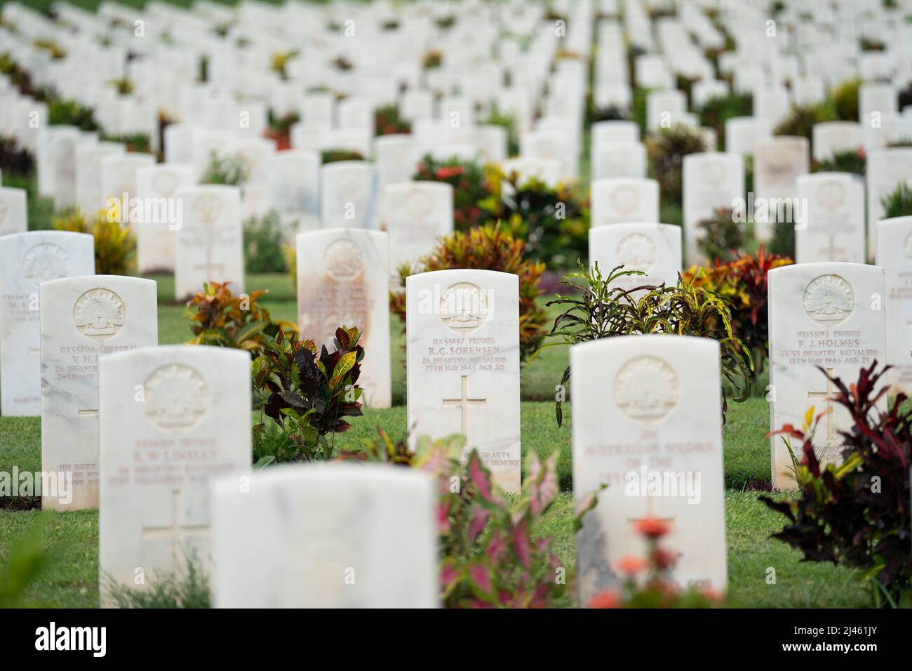 A general view of graves at the Bomana Cemetery in Port Moresby, on day ...