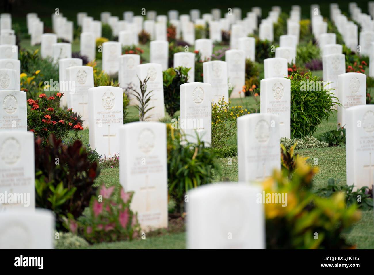 A general view of graves at the Bomana Cemetery in Port Moresby, on day ...