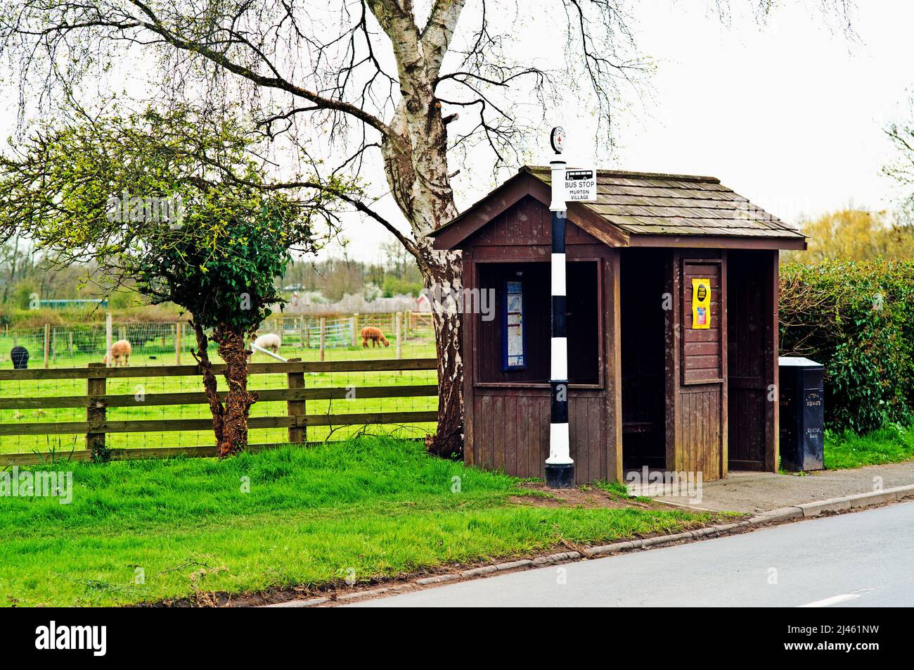 Bus Stop, Murton Village, North Yorkshire, England Stock Photo - Alamy