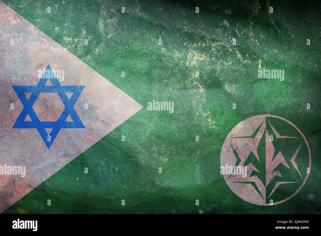 Top view of flag IDF Military Intelligence Directorate, Israel. retro ...