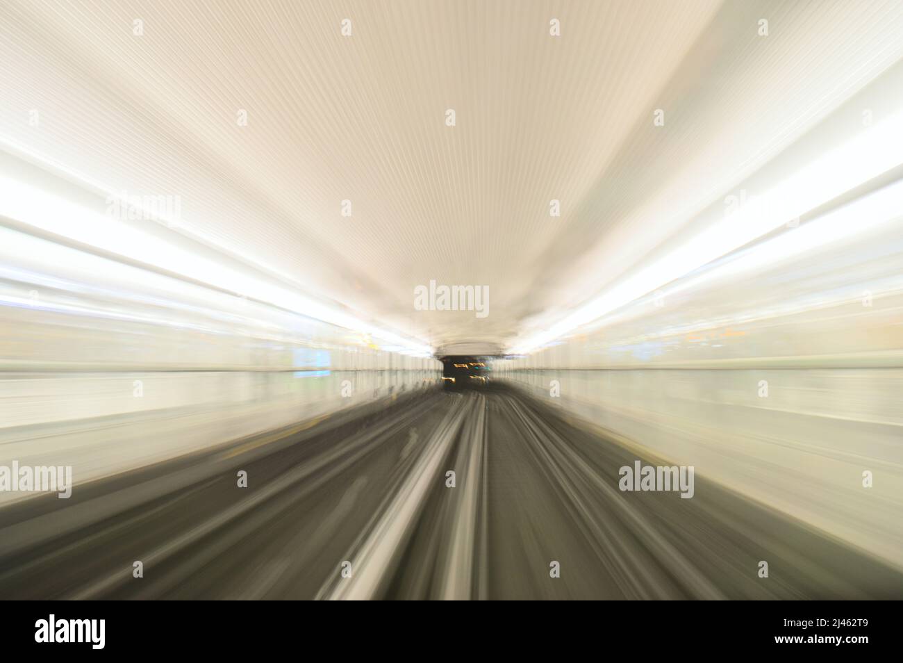 High speed train driving along the rails through a tunnel Stock Photo ...