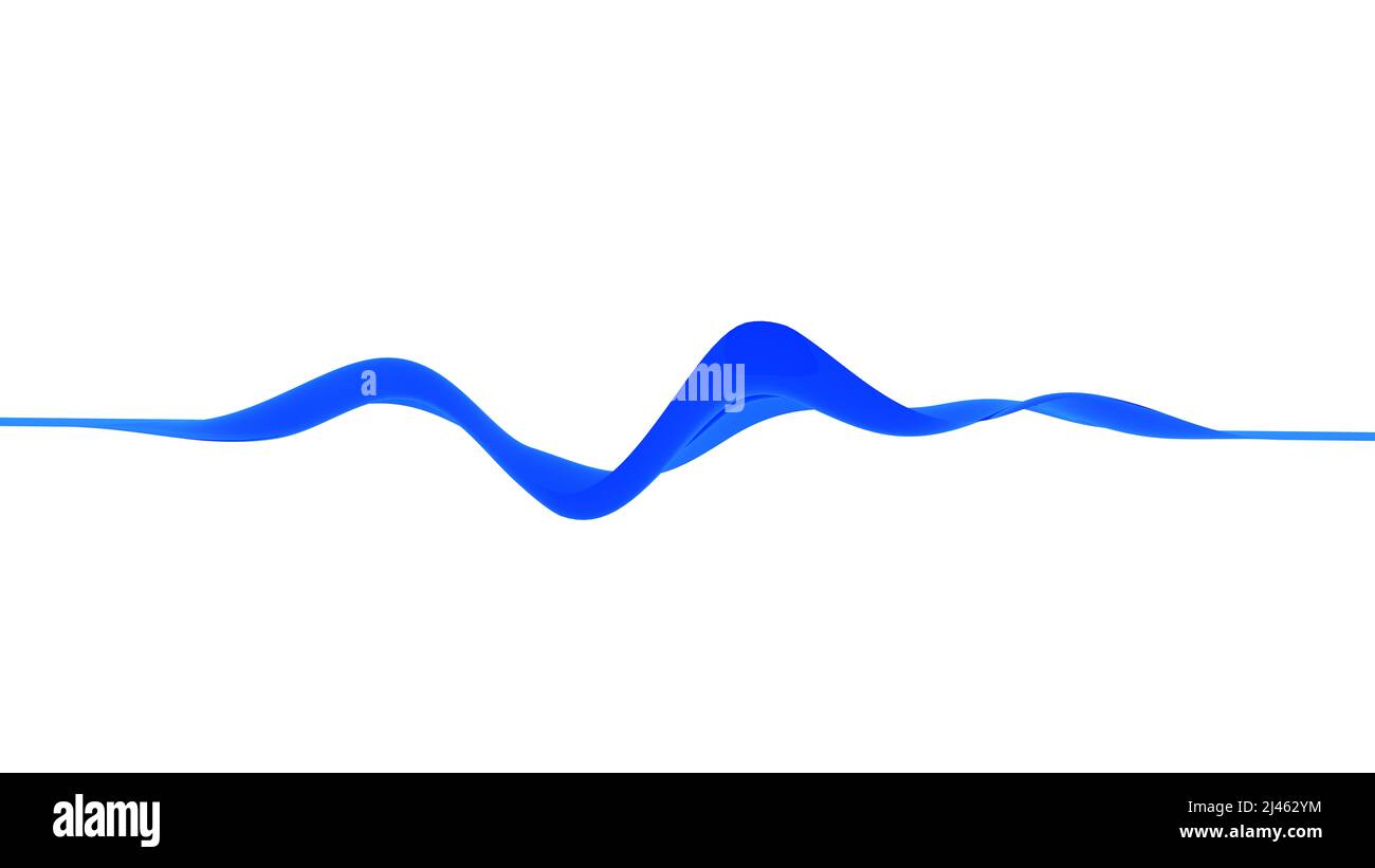 3d abstract wavy isolated background. Colored blue wave or line in the ...