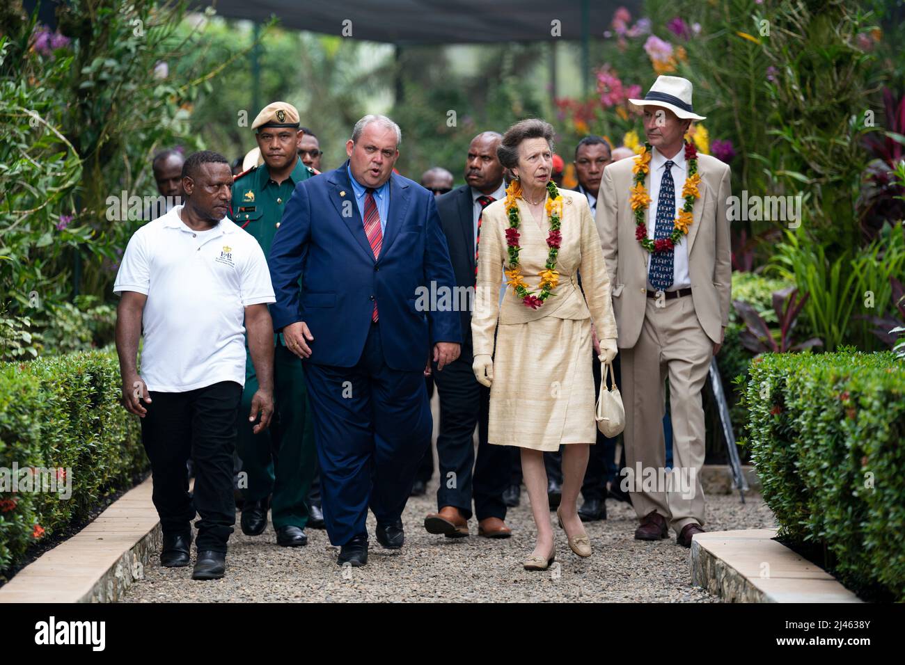 The Princess Royal and Vice Admiral Sir Tim Laurence, with Minister for ...