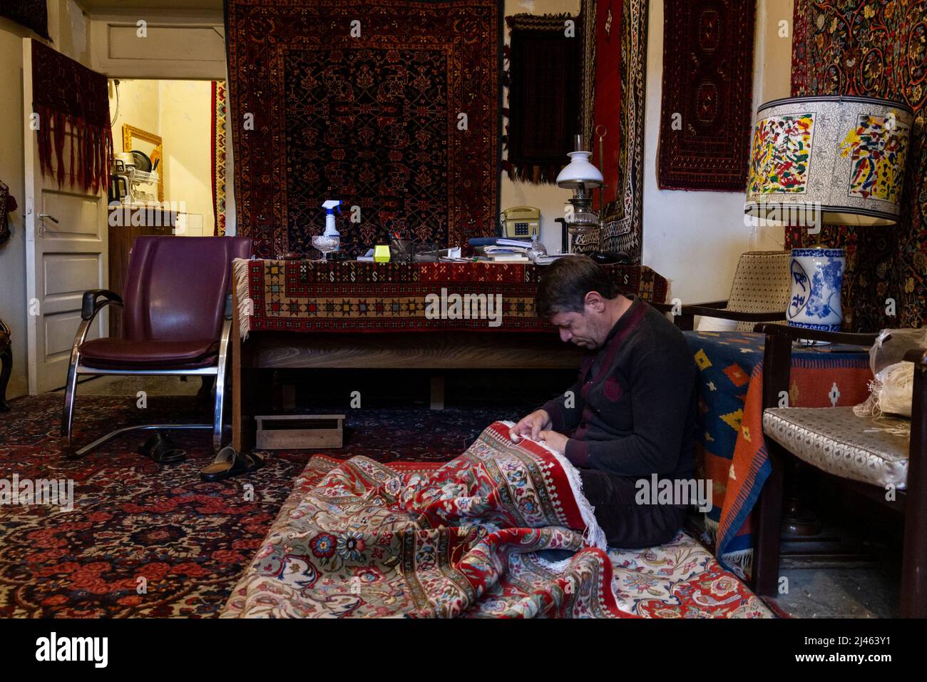 Carpet and model Stock Photo - Alamy