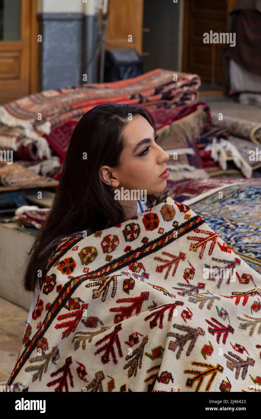 Carpet and model Stock Photo - Alamy