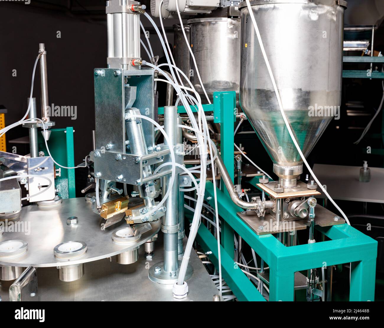 Fragment of a stainless steel distribution mechanism of a production ...