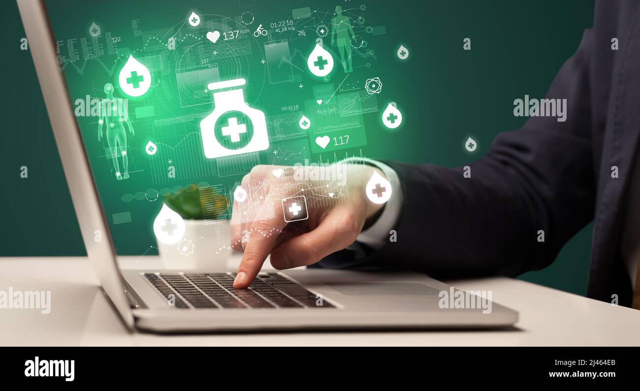 hand browsing on the internet for medical issues Stock Photo - Alamy