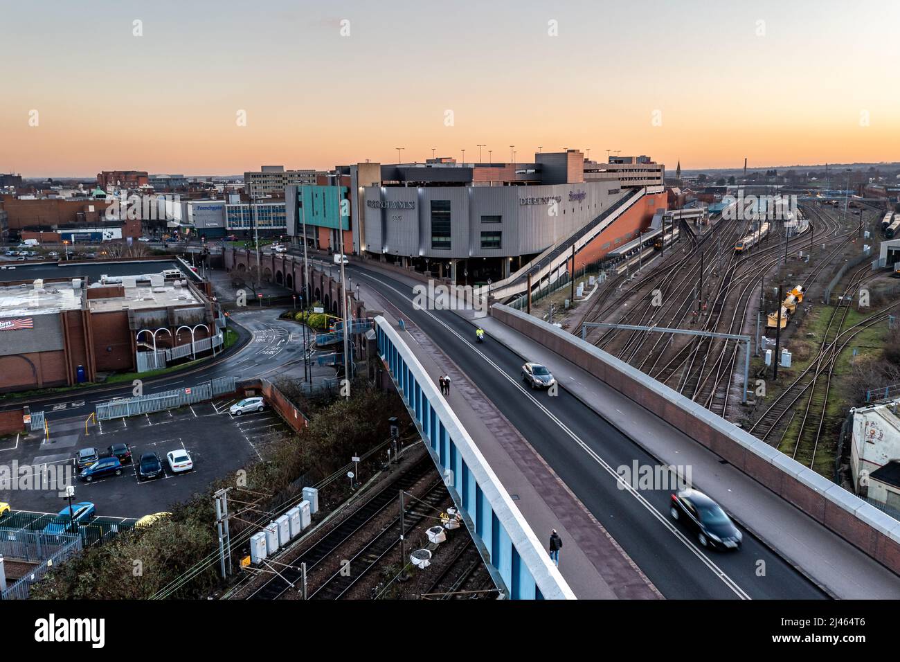 DONCASTER, UK - JANUARY 13, 2022. An aerial view of the Frenchgate ...