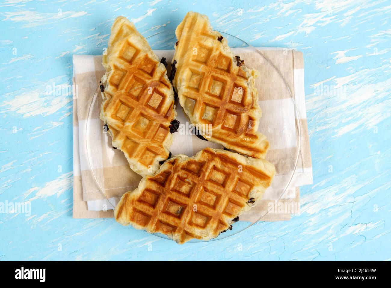 Croffle or Croisant waffle dessert, a marriage between a croissant and ...