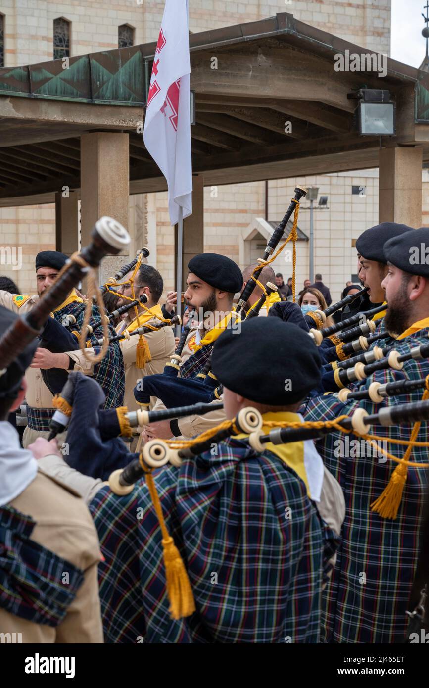 The Annunciation Day procession at the Greek Orthodox church of ...